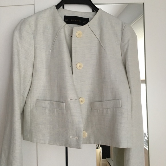 Zara | Jackets & Coats | Zara Light Blue Crop Blazer | Poshmark